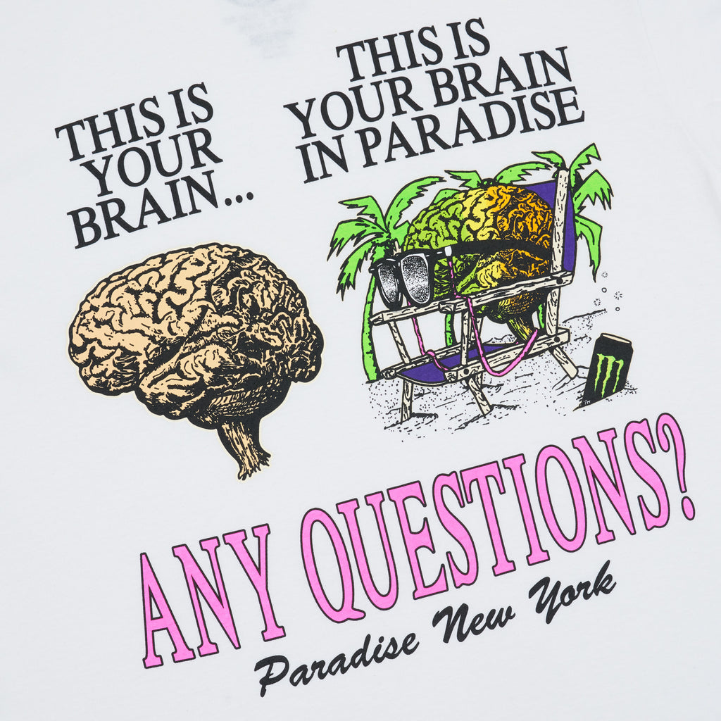 Paradise NYC This Is Your Brain Tee, White – Sunset Store Australia
